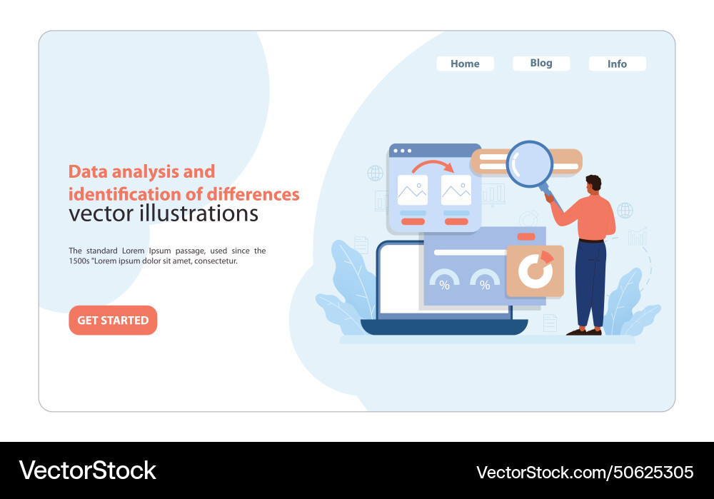 Analytical benchmarking an analyst Royalty Free Vector Image