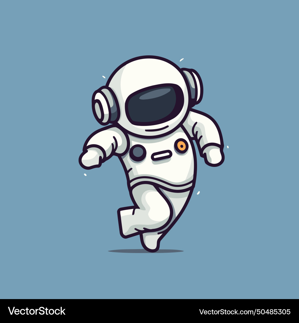 Astronaut running cute cartoon character Vector Image
