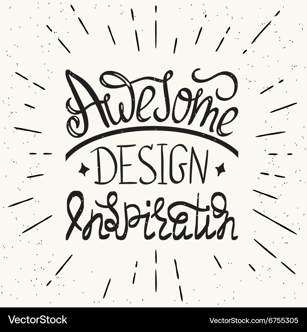 Awesome design inspiration handwritten Royalty Free Vector