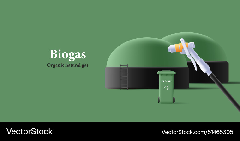 Biogas energy power plant green Royalty Free Vector Image