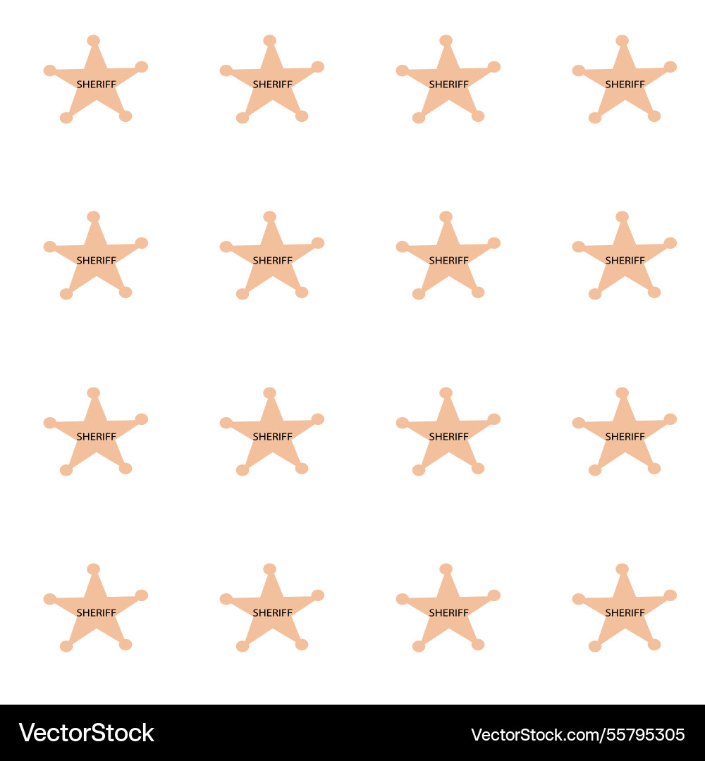 Cowboy sheriff badge pattern for childish design Vector Image