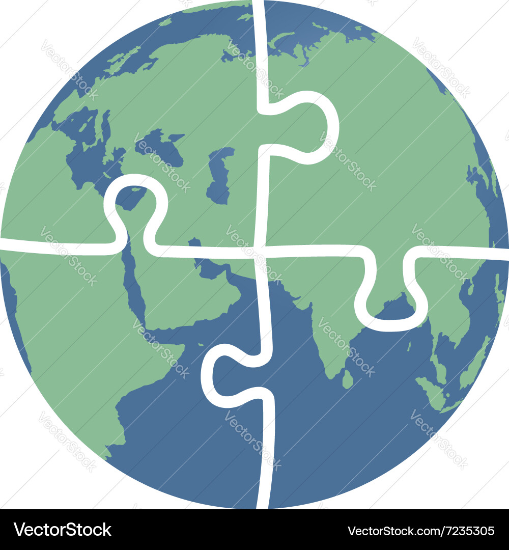 Earth puzzle Royalty Free Vector Image - VectorStock