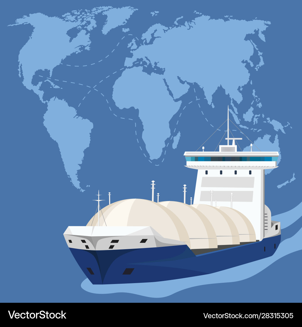 Gas Tanker Shipping Vector Royalty Free Vector Image