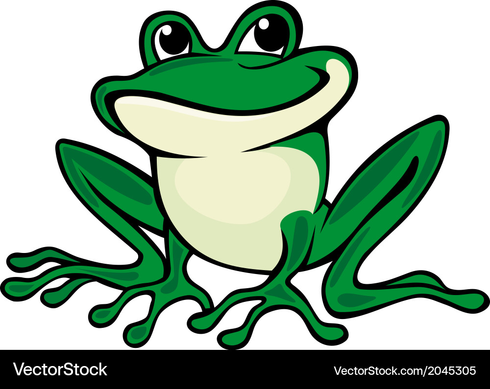 Green frog Royalty Free Vector Image - VectorStock