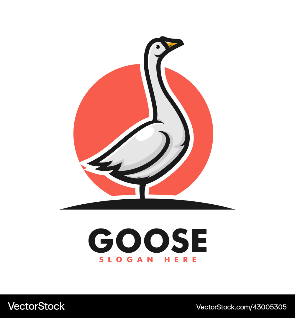 Logo goose simple mascot style Royalty Free Vector Image