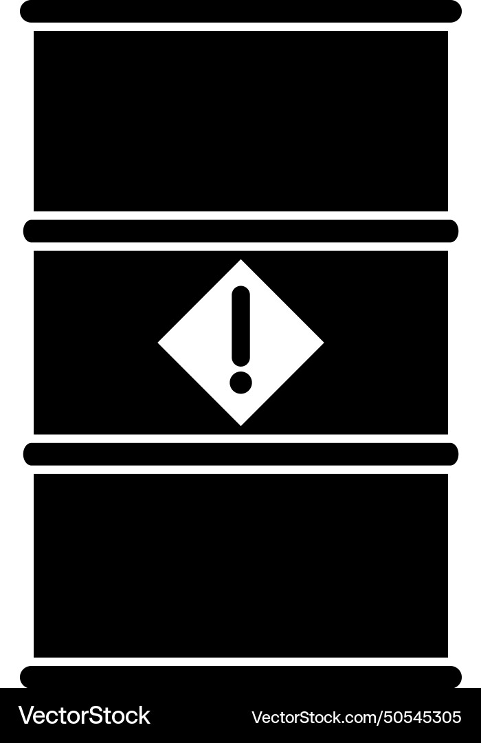Metal barrel with warning sign icon Royalty Free Vector
