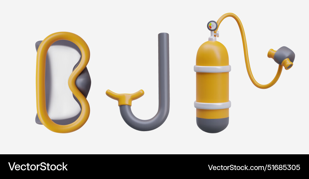 Set of items for scuba diving mask Royalty Free Vector Image