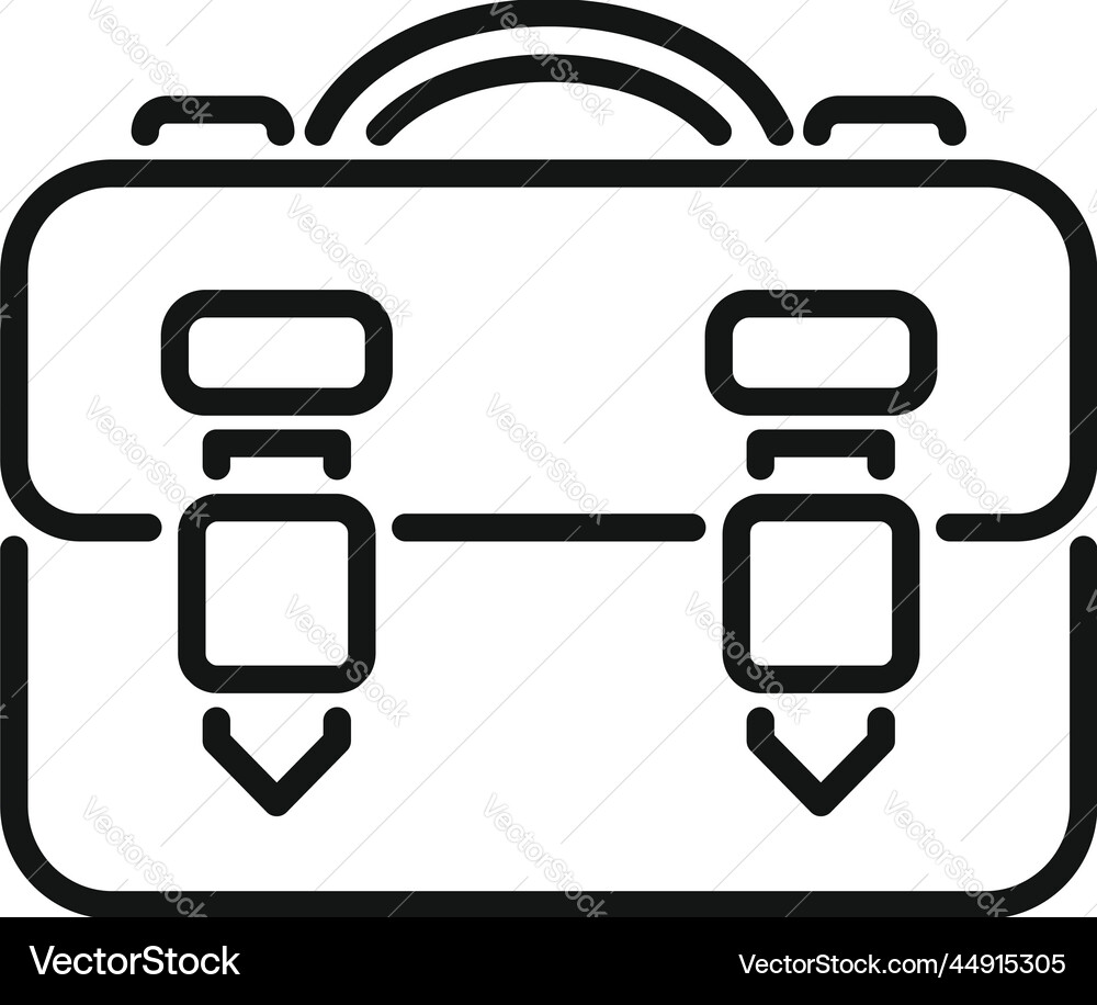 Study bag icon outline campus education Royalty Free Vector