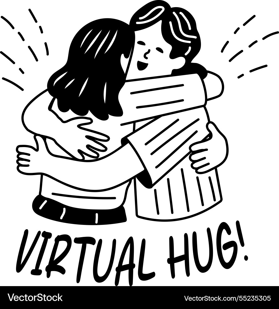 Virtual hug Royalty Free Vector Image - VectorStock