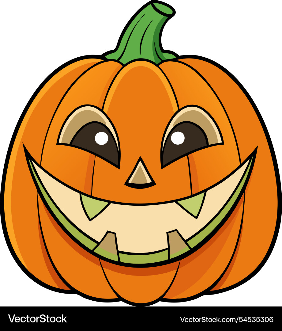 A halloween themed jack o lantern cartoon style Vector Image