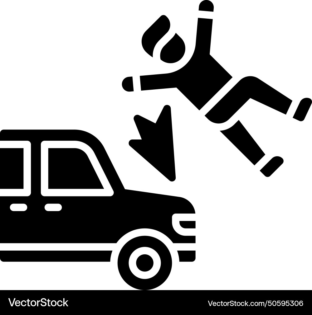 Car crash involving a human icon accident Vector Image
