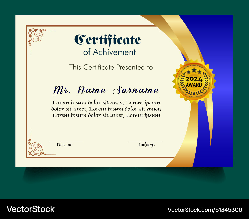 Certificate design Royalty Free Vector Image - VectorStock