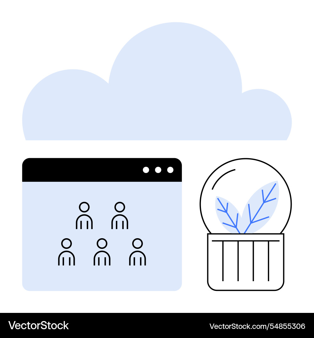 Cloud technology with user interface Royalty Free Vector