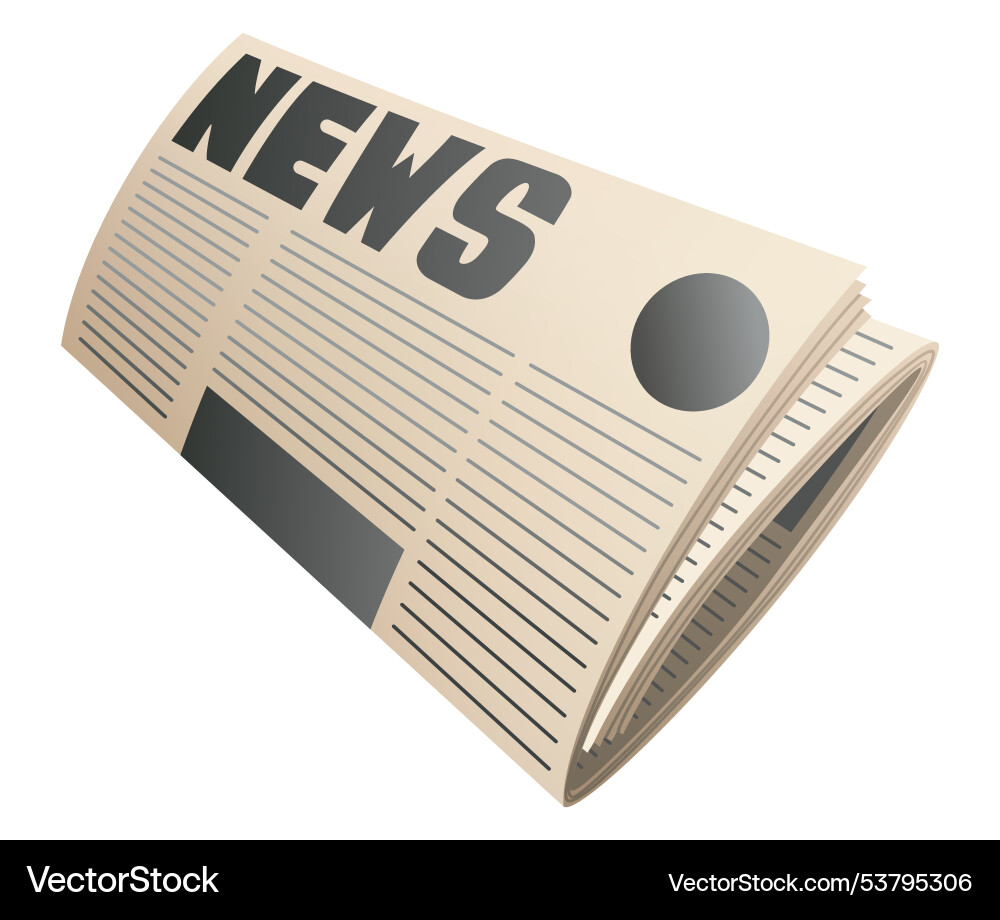 Folded newspaper modern news publication Vector Image