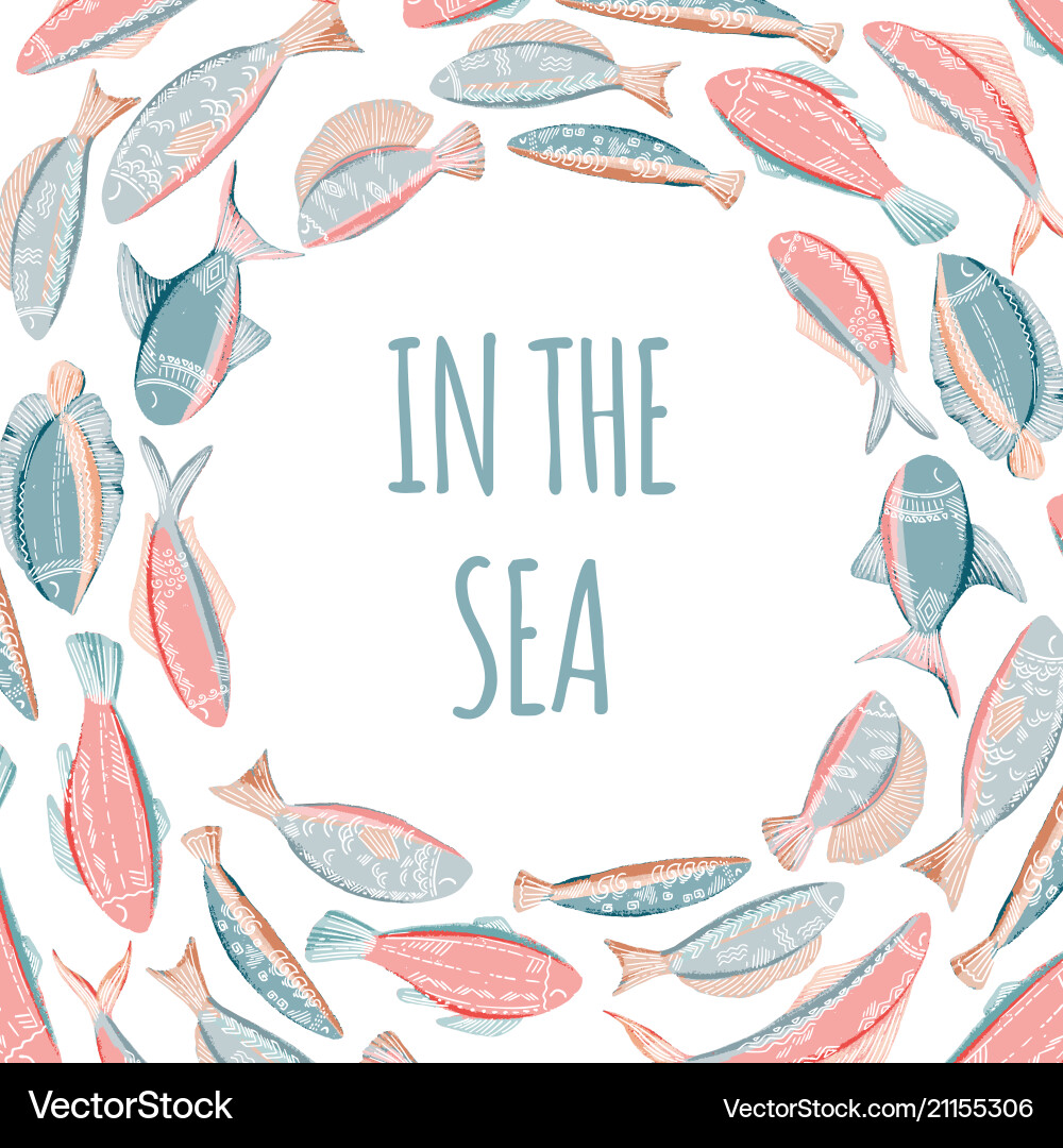 Funny doodle fish Royalty Free Vector Image - VectorStock