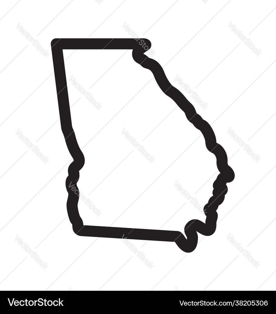 Georgia ga state map outline simplified Royalty Free Vector