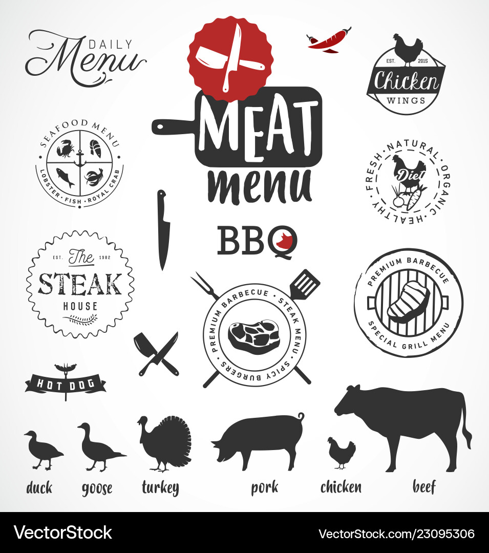 Meat menu icon Royalty Free Vector Image - VectorStock