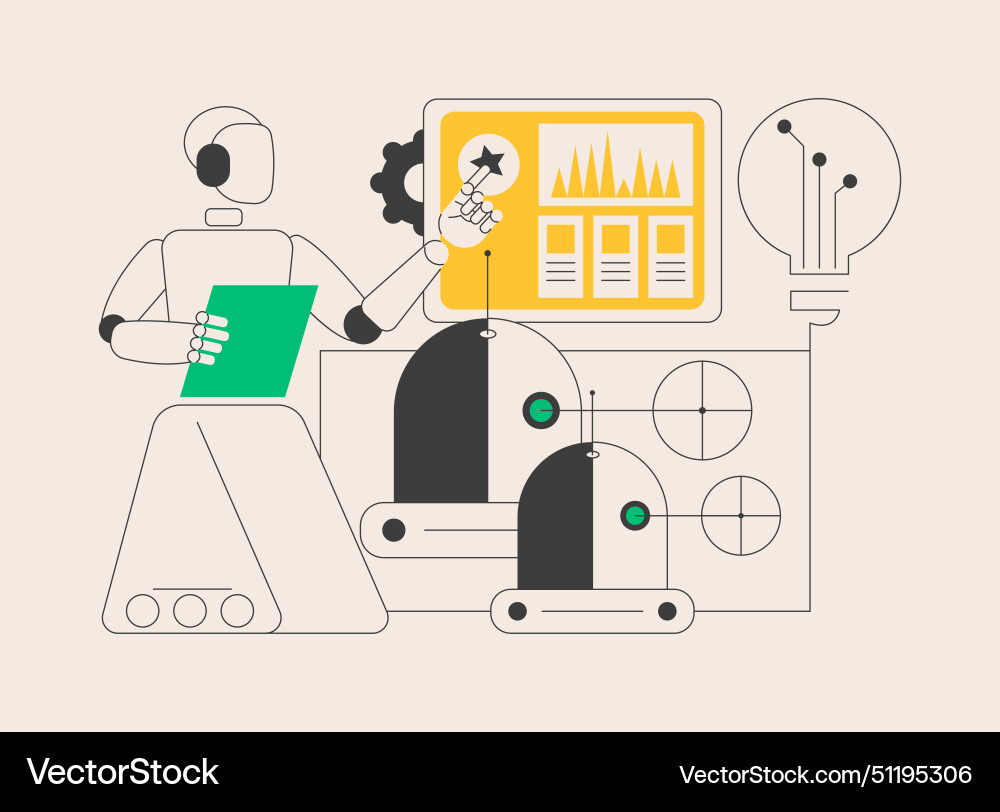 Military robotics abstract concept Royalty Free Vector Image