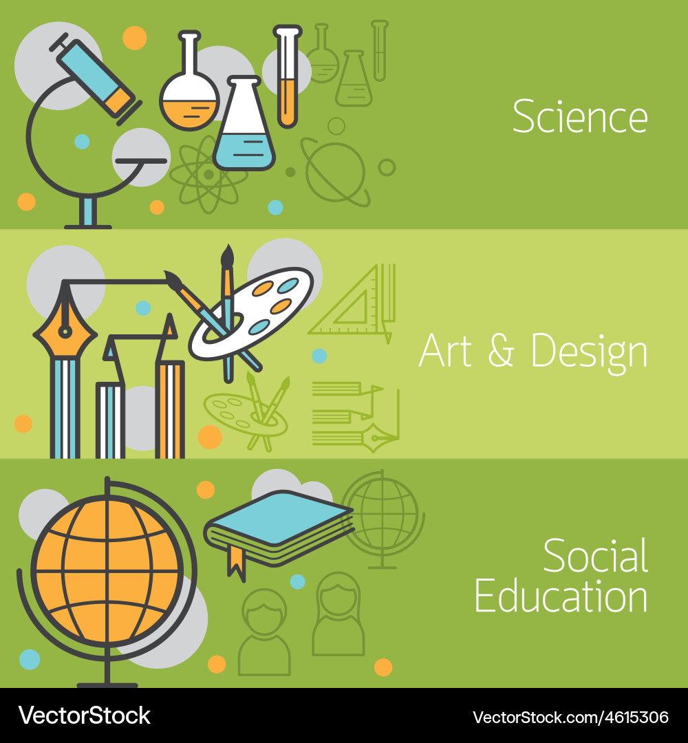 Science art and design social banner Royalty Free Vector