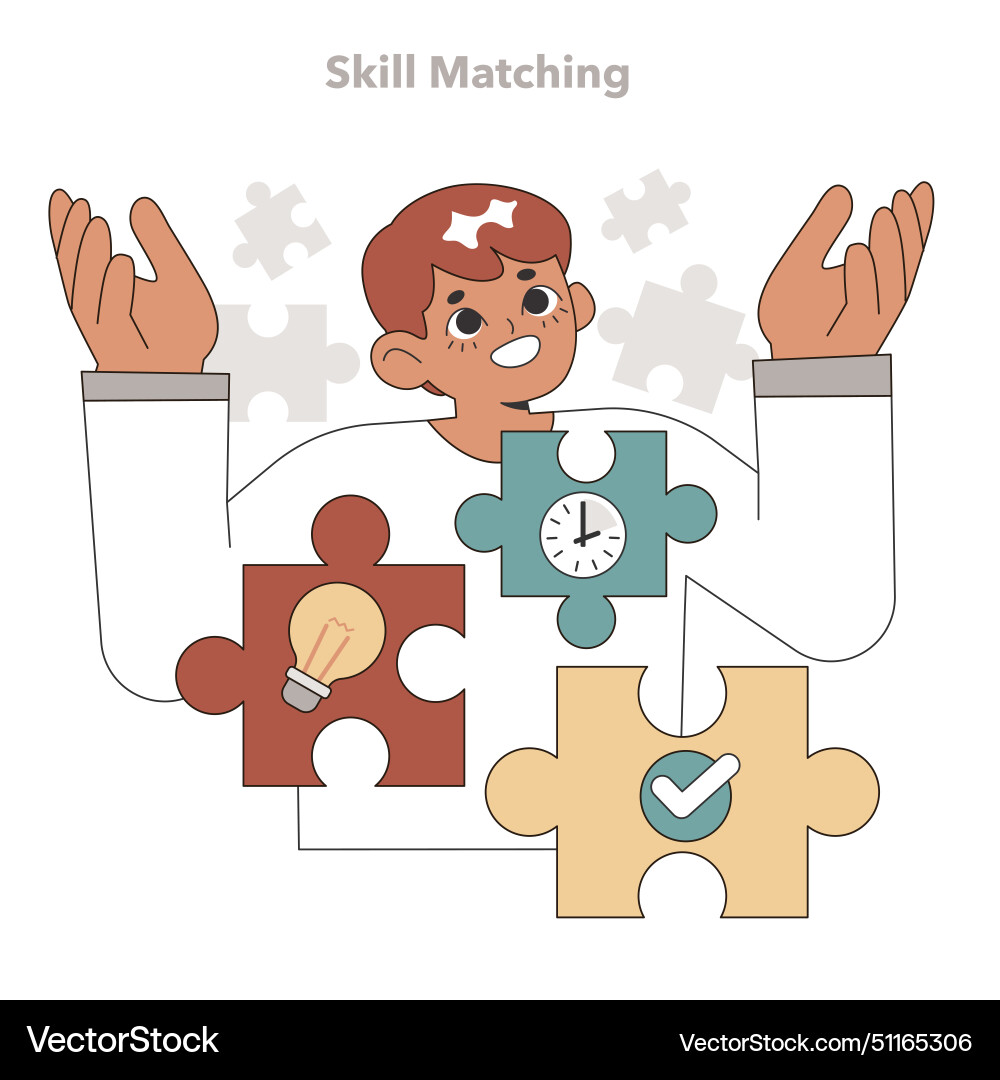 Skill matching concept Royalty Free Vector Image