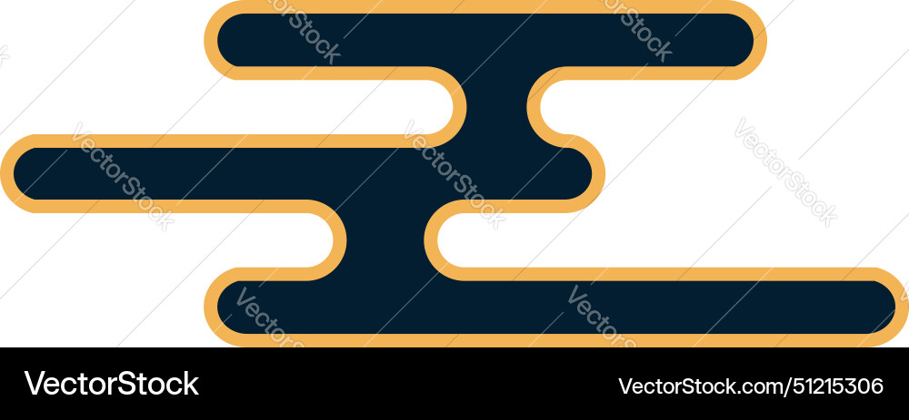 Traditional asian abstract geometric cloud line Vector Image