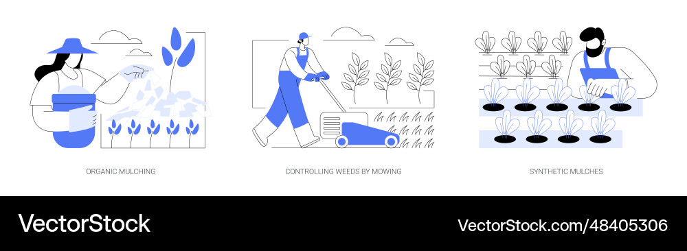 Weed management isolated cartoon Royalty Free Vector Image