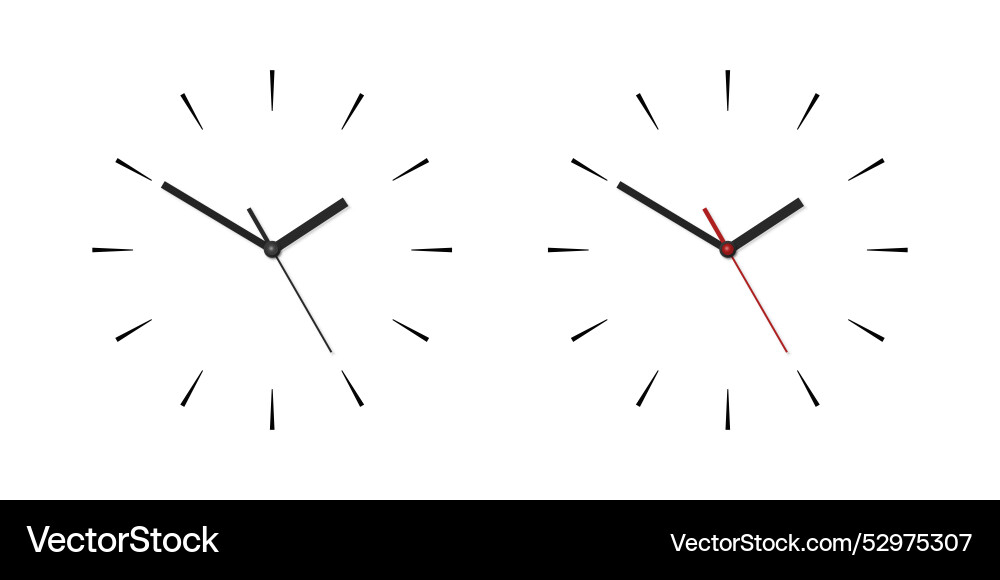 3d realistic wall office clock face set Royalty Free Vector