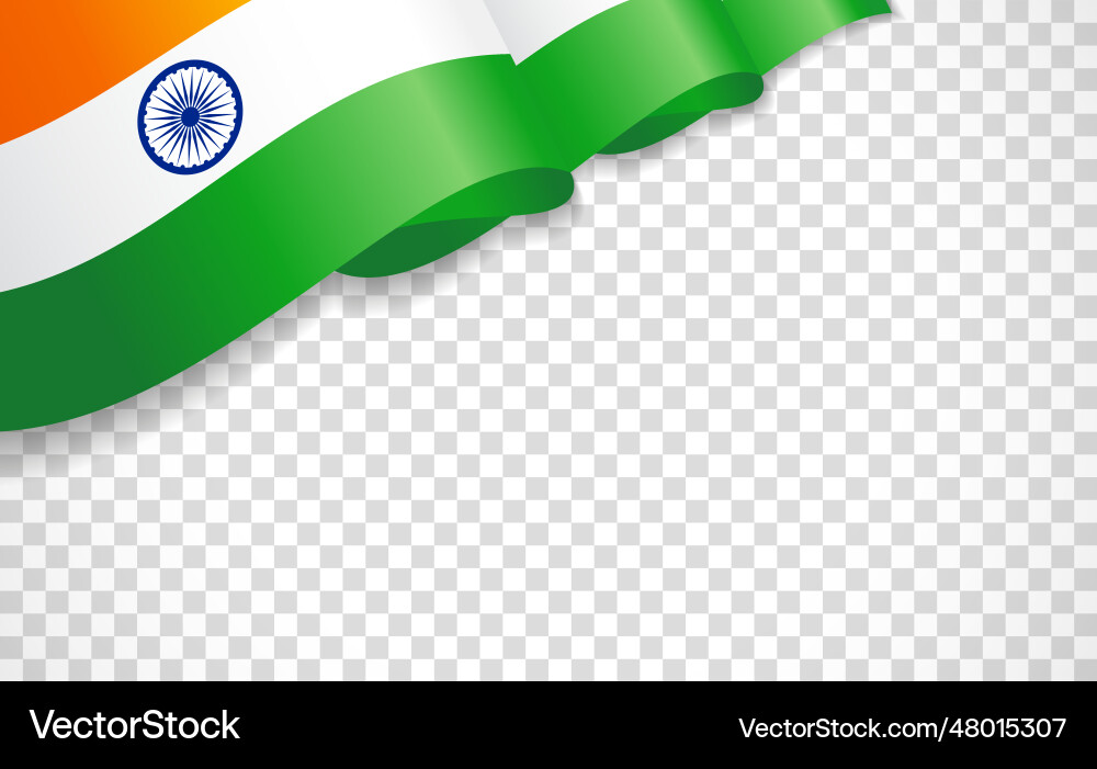 3D Waving Indian Flag Royalty Free Vector Image