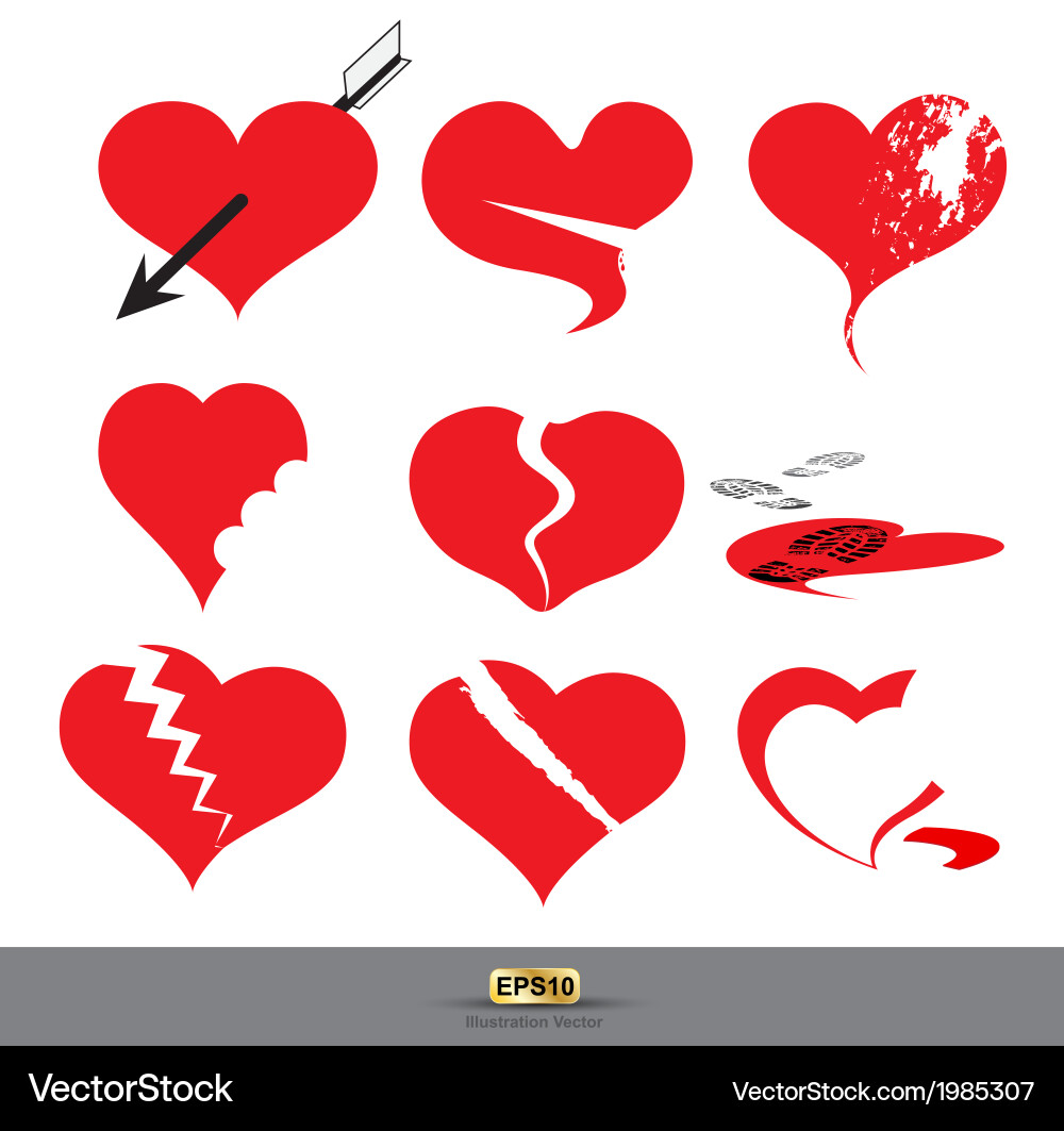 Broken heart Royalty Free Vector Image - VectorStock