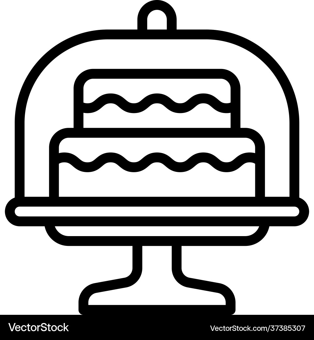 Cake on stand icon bakery and baking related Vector Image