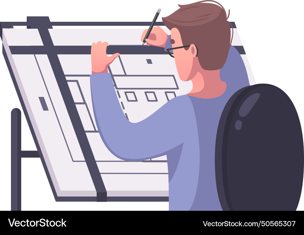 Cartoon architect Royalty Free Vector Image - VectorStock