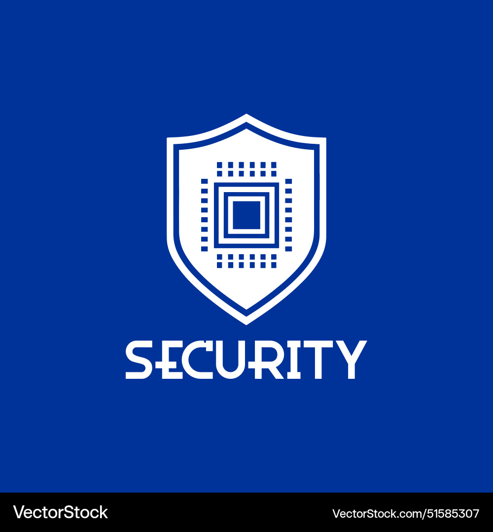 Circuit chip shield7 Royalty Free Vector Image