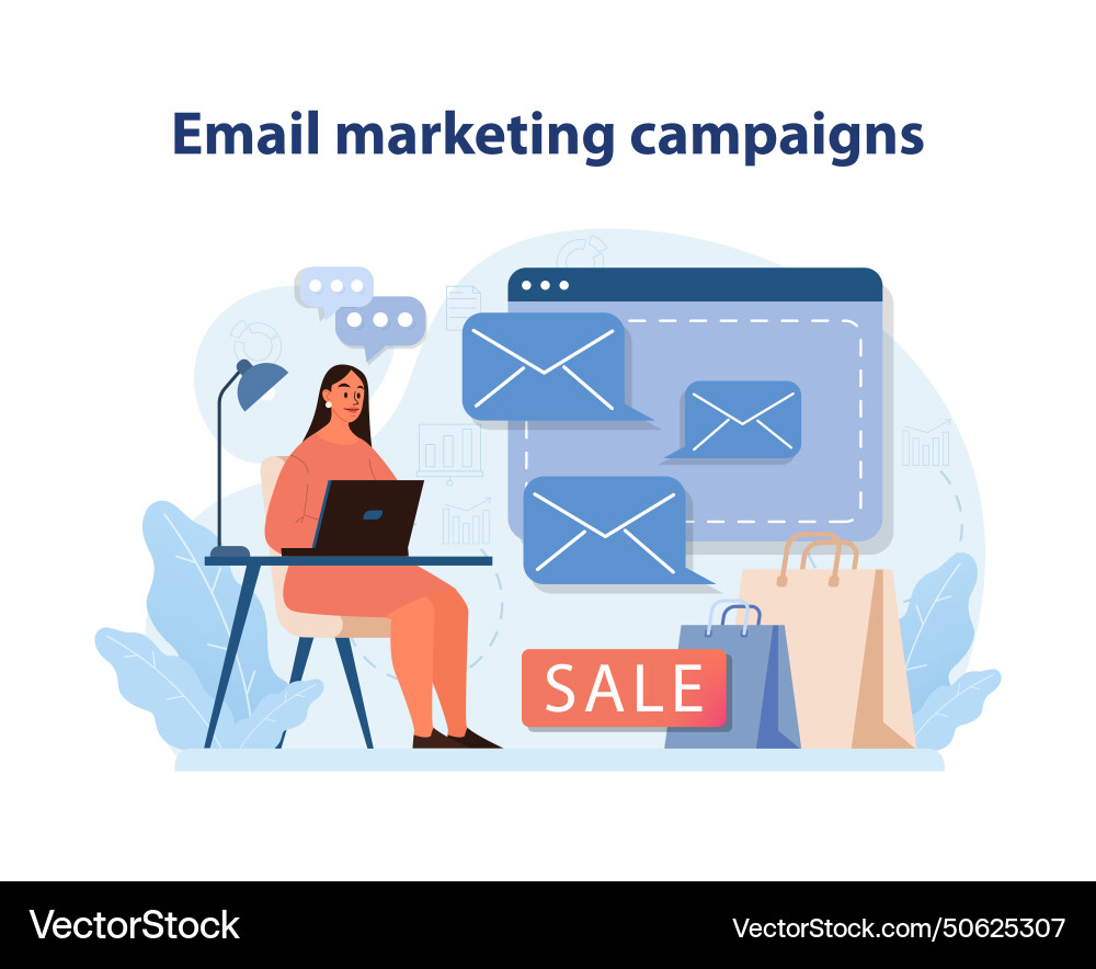 Email marketing campaign execution a marketer Vector Image