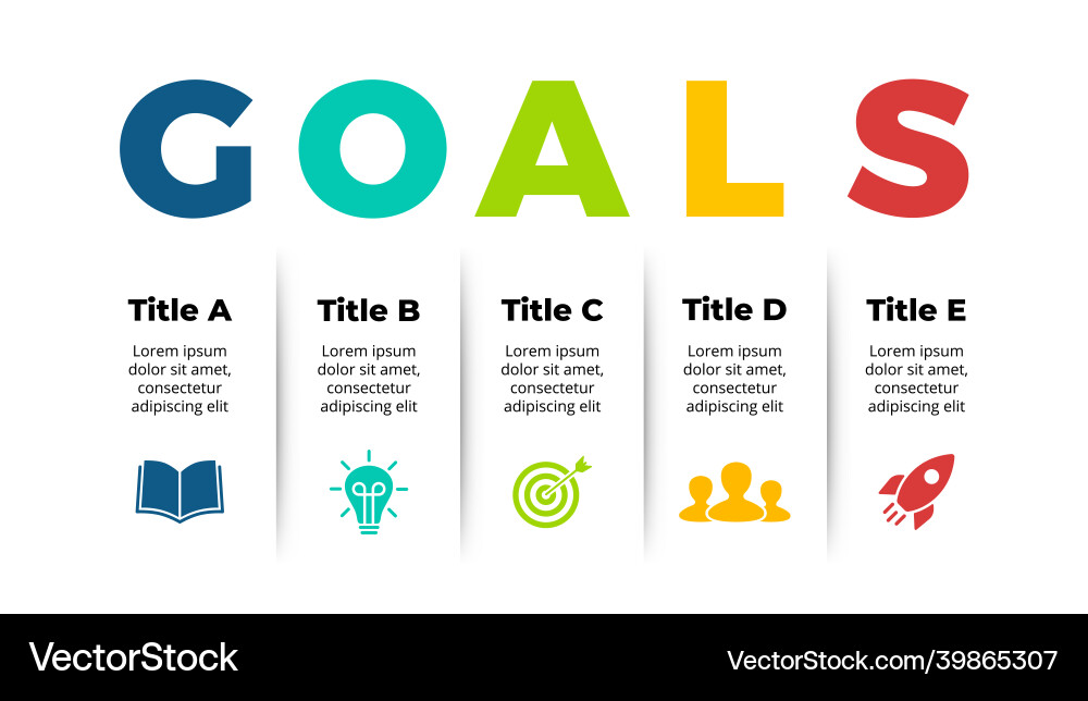 Goals infographic presentation slide template Vector Image