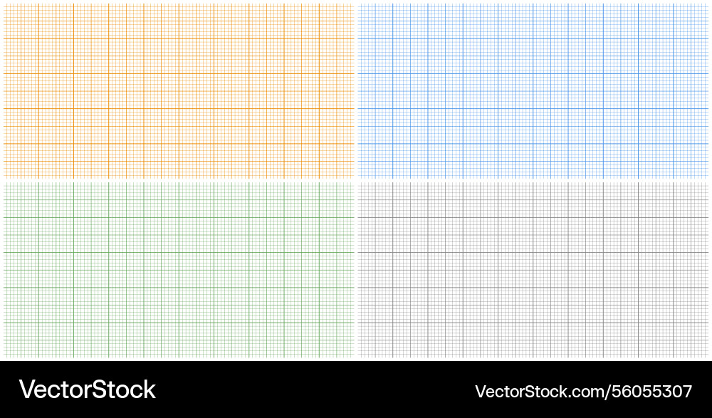 Graph paper sheets with grid millimeter Royalty Free Vector