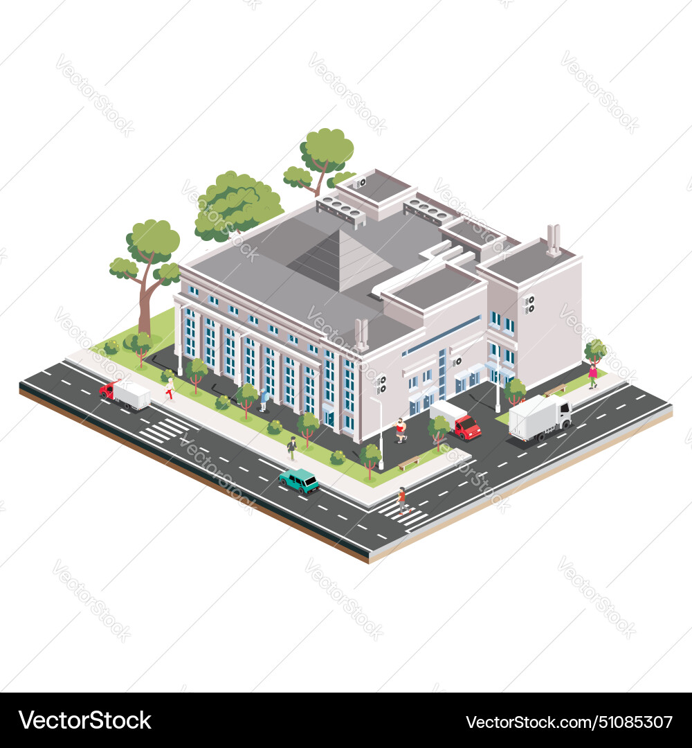 Isometric shopping mall infographic element Vector Image