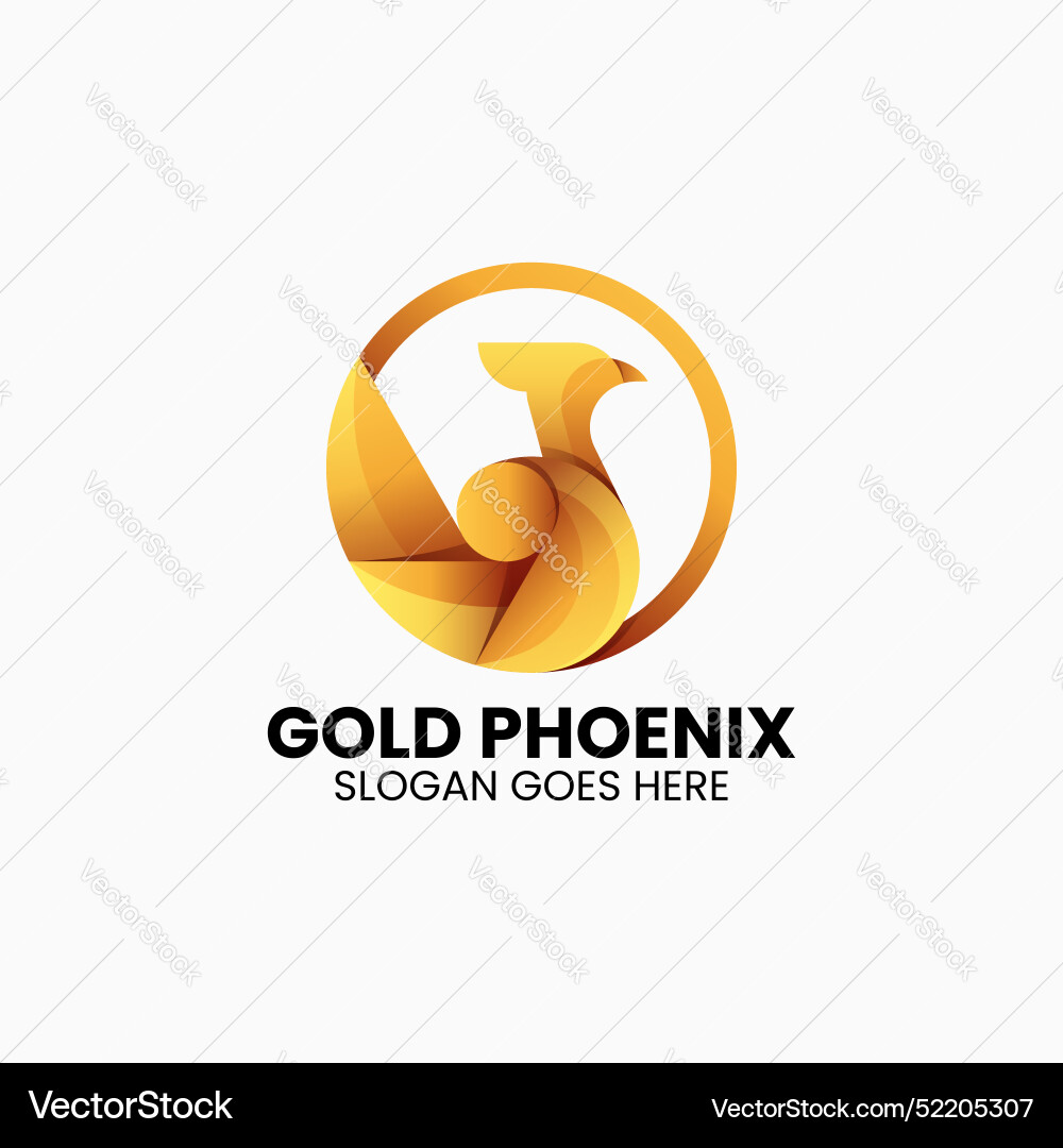 Logo phoenix gradient colorful style Royalty Free Vector