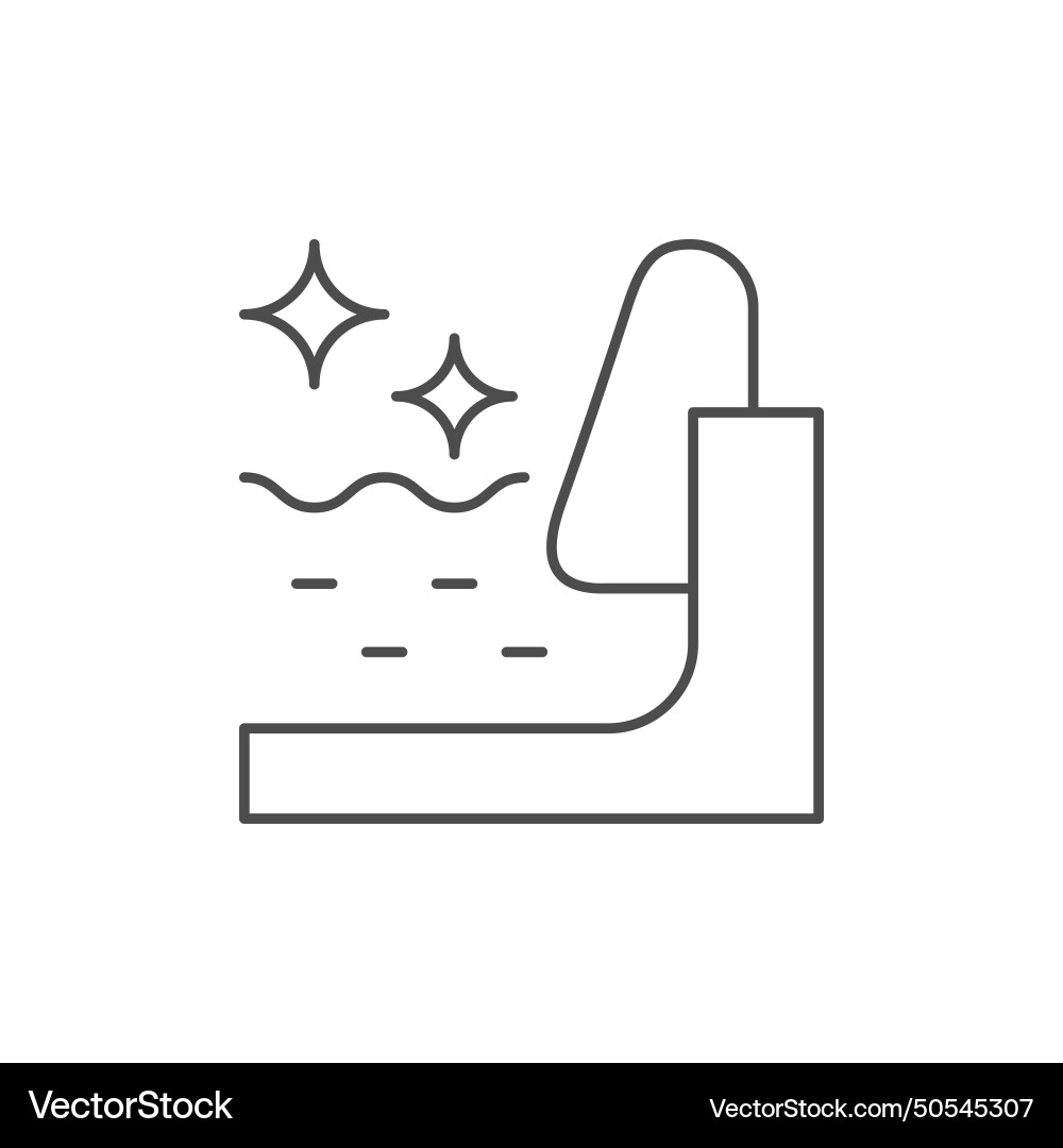 Pool cleaning line outline icon Royalty Free Vector Image