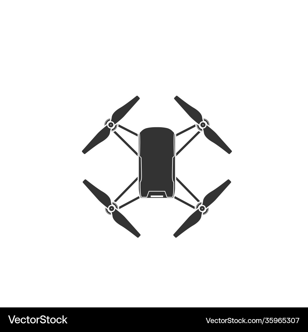 Professional drone icon top view quadrocopter Vector Image