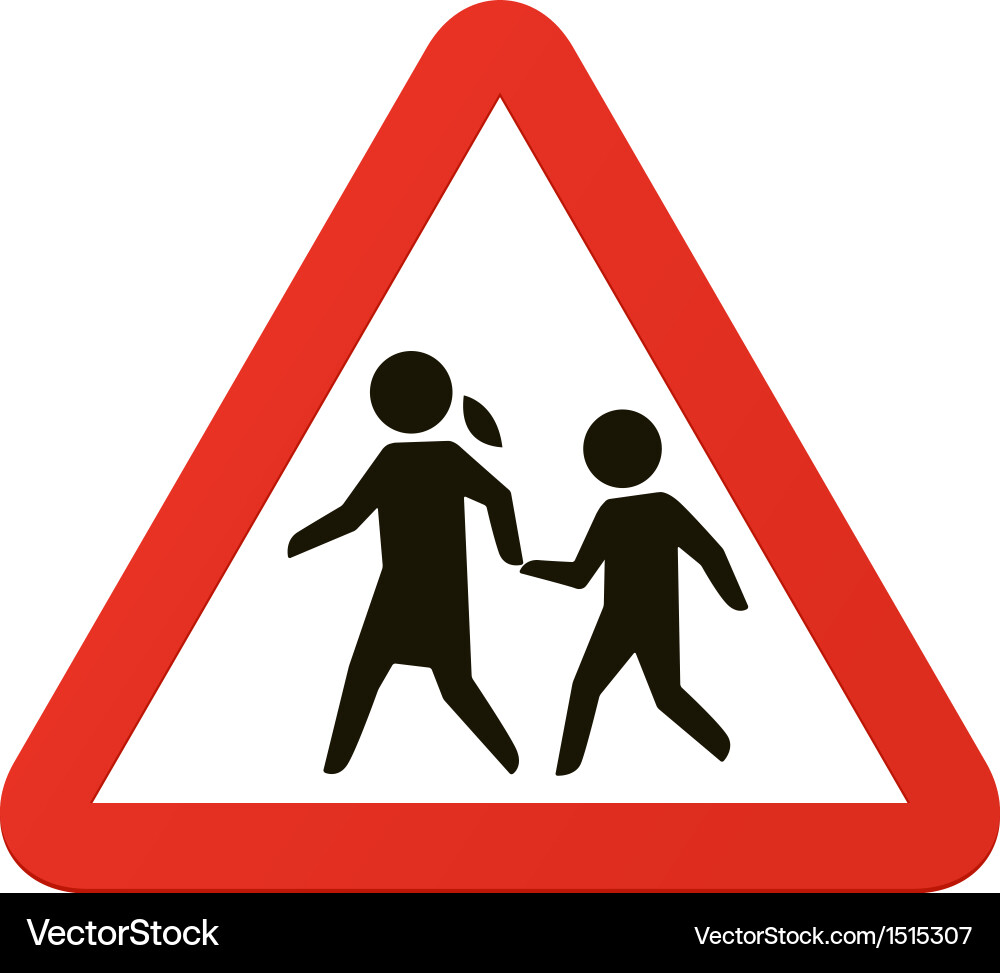 School warning sign Royalty Free Vector Image - VectorStock