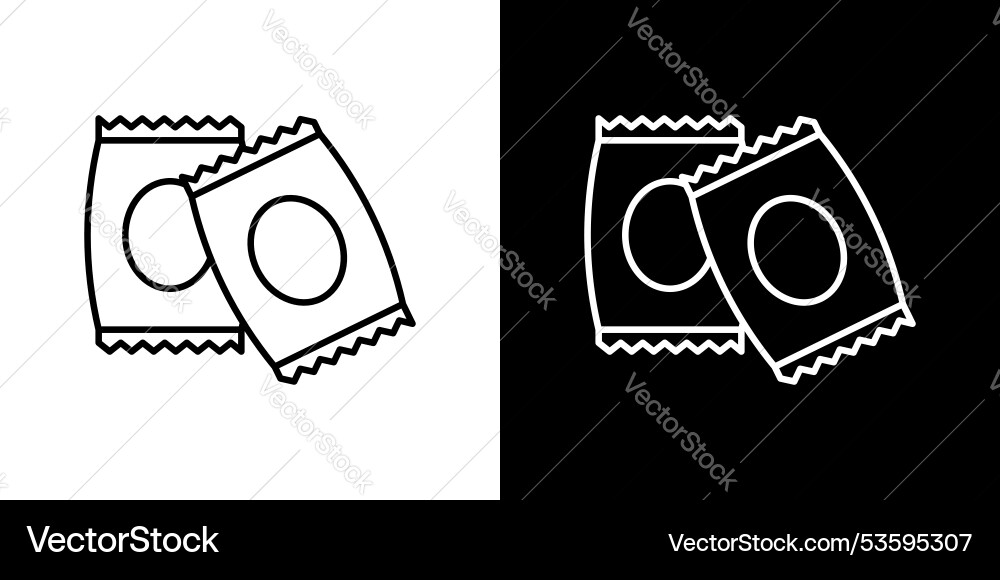 Snacks thin line icon set Royalty Free Vector Image