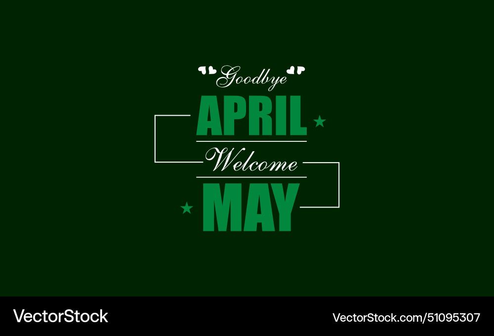 Spring transition saying goodbye to april Vector Image