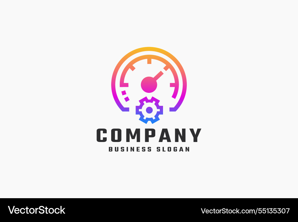 Super speed gear logo Royalty Free Vector Image