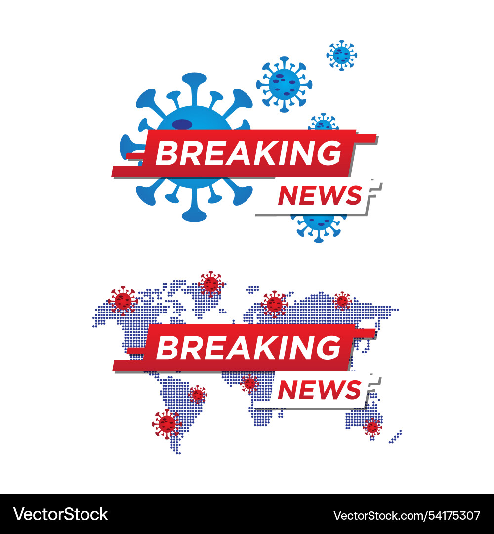 Virus breaking news icon Royalty Free Vector Image