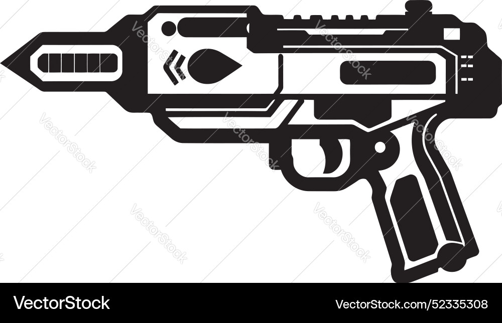 Cybernetic blaster cannon logo hypernova particle Vector Image