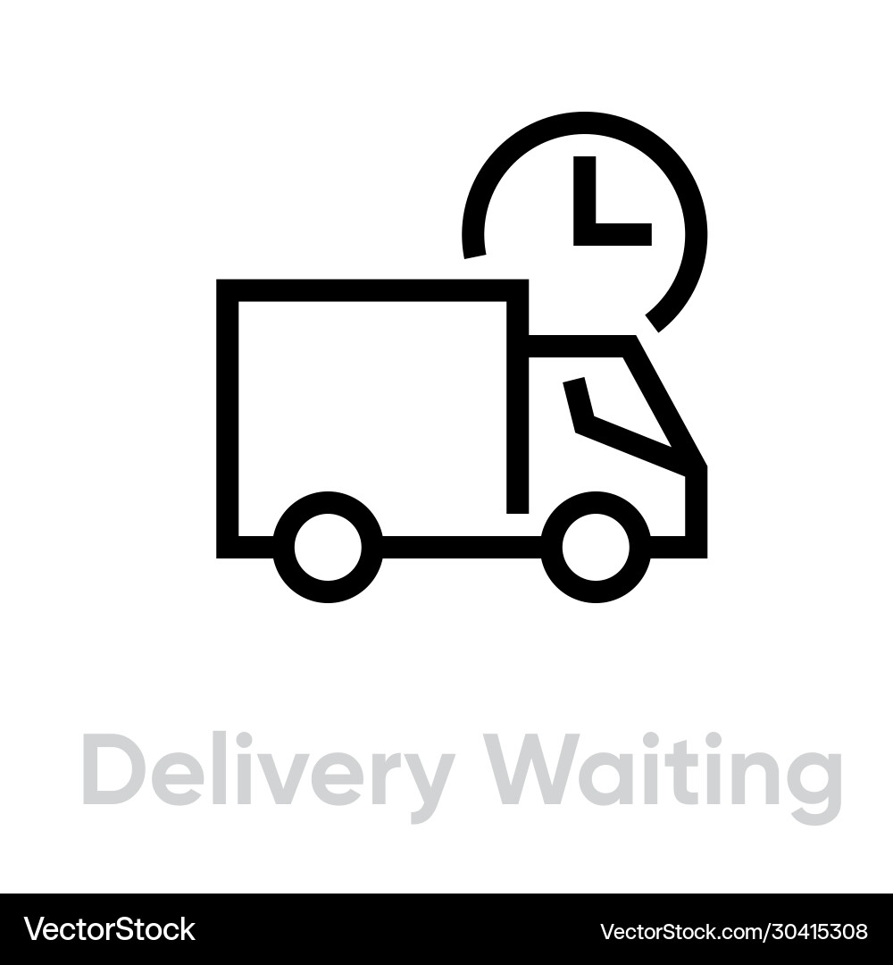 Delivery waiting truck icon editable line Vector Image