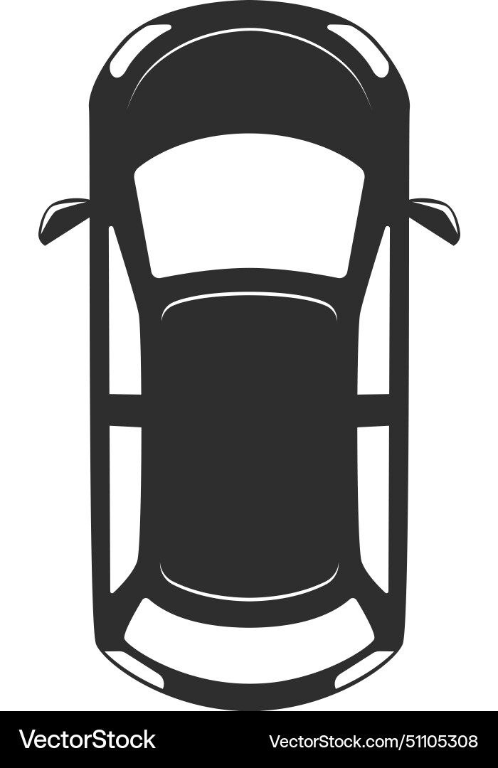 Hatchback top view urban car black icon Royalty Free Vector