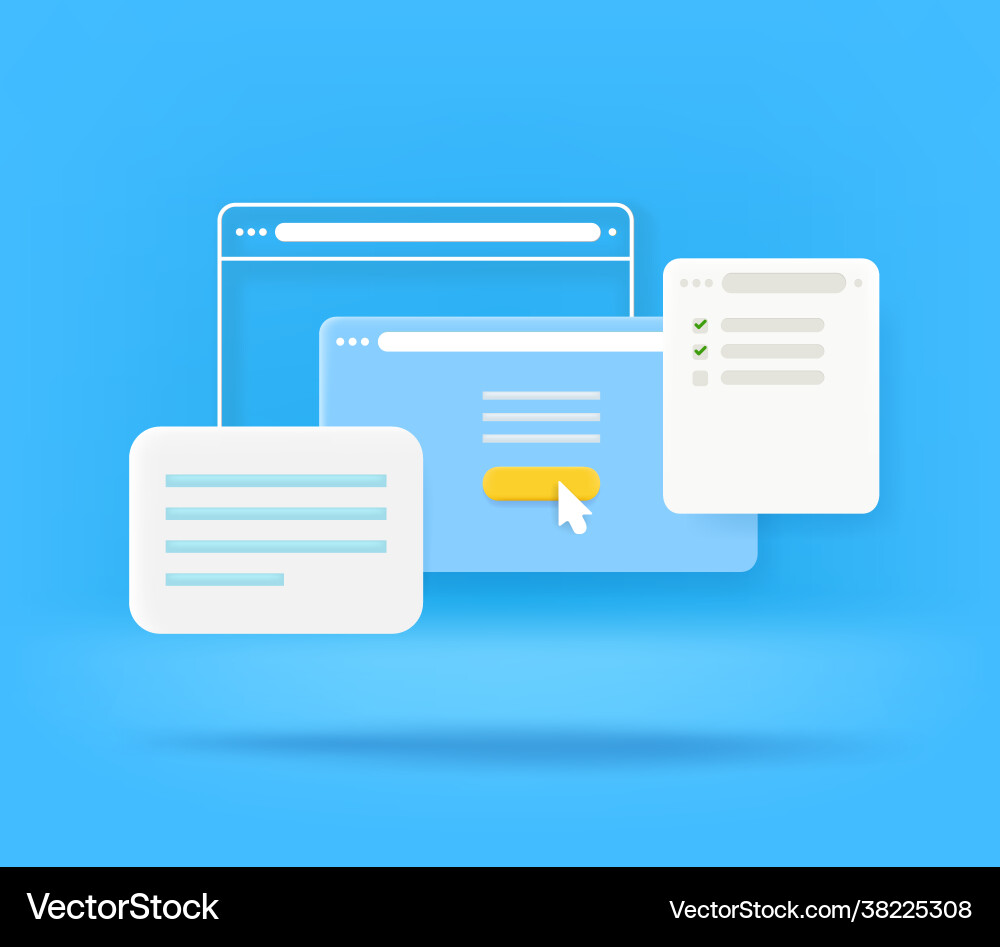 Internet pop-up windows with different content Vector Image
