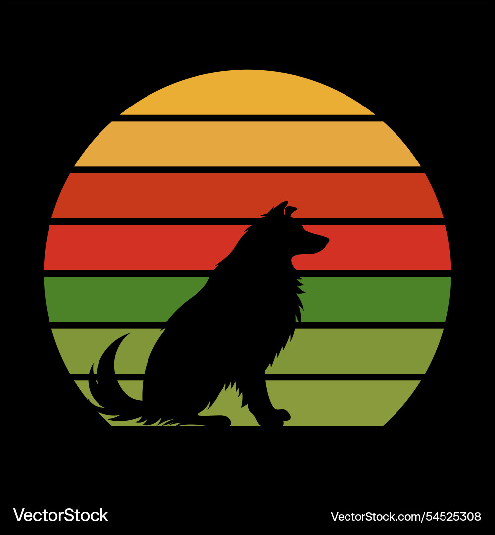 Sheltie retro Royalty Free Vector Image - VectorStock