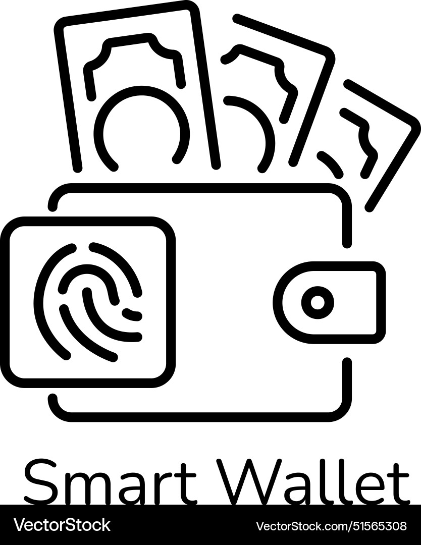 Smart wallet Royalty Free Vector Image - VectorStock